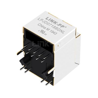 Cina Halo HFJV1-LTQ1-L12RL Compatibile LINK-PP LPJD0718BDNL 1000 Base-T RJ45 Gigabit Jack Verticale Con Magnetismo Giallo/Verde in vendita