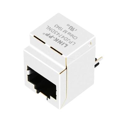 Cina Halo HFJV1-E1G41RL Compatibile LINK-PP LPJD4743DNL 1000 Base-T Gigabit Verticale RJ45 Jack Con Magnetismo Giallo/Verde in vendita