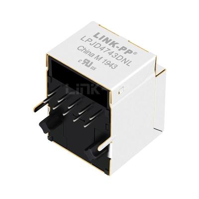 Cina Halo HFJV1-E1G41RL Compatibile LINK-PP LPJD4743DNL 1000 Base-T Gigabit Verticale RJ45 Jack Con Magnetismo Giallo/Verde in vendita