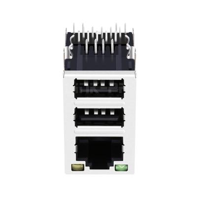 Cina Belfuse C893-1AX1-E1 Compatibile LINK-PP LPJU5009B28NL 10/100 Base-T Tab Up LED verde/giallo con connettore USB RJ45 doppio in vendita