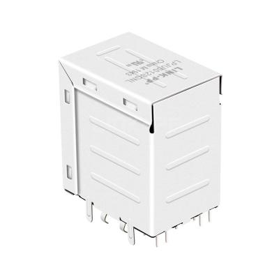 Cina Belfuse C893-1DX1-E5 Compatibile LINK-PP LPJU5012BGNL 10/100 Base-T RJ45 Magjack con doppio USB Tab Up LED giallo/verde in vendita
