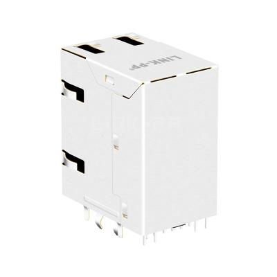 Cina YDS JY0-0016NL Compatibile LINK-PP LPJU4101AONL 10/100 Base-T Ethernet RJ45 MagJack con doppia USB Verde&Arancione/Giallo LED Tab Up in vendita
