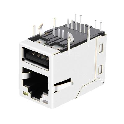 Cina Belfuse 08211X1T36-F Compatibile LINK-PP LPJU3401AONL 10/100 Base-T Tab Up Orange&Green/Yellow LED con singolo modulo di connettore USB RJ-45 in vendita