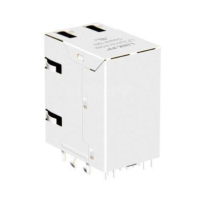 中国 LPJU4101AONL 10/100 ベース-T グリーン&オレンジ/イエロー LED タブアップ デュアルUSB RJ45コネクタ 販売のため