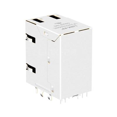 Cina Belfuse 0862-1J1T-43-F Compatibile LINK-PP LPJU4232A64NL 10/100/1000 Base-T RJ45 Jackr con doppio USB Tab Up Verde&Arancione/Giallo LED in vendita