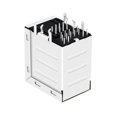 Cina WE JW0-0006NL Compatibile LINK-PP LPJU5303B50NL 10/100 Base-T RJ45 Jack magnetico con doppia scheda USB verde/verde e giallo LED in vendita