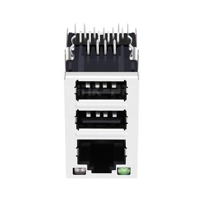 Cina LPJU5303B50NL 100/1000 Base-T RJ45 Jack con doppio connettore modulare USB in vendita