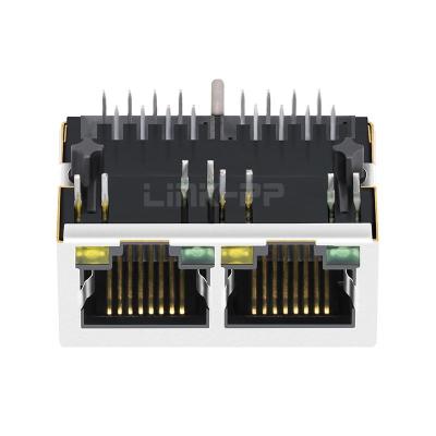 Cina YDS 62F-1207GYDNW2NL Compatibile LINK-PP LPJ26226BENL 10/100 Base-T 8p8c Tab Down Verde/Giallo LED 1x2 Port RJ45 connettore in vendita