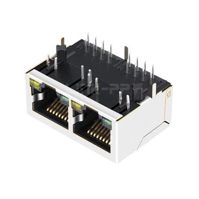 Cina YDS 62F-1207GYDNW2NL Compatibile LINK-PP LPJ26226BENL 10/100 Base-T 8p8c Tab Down Verde/Giallo LED 1x2 Port RJ45 connettore in vendita
