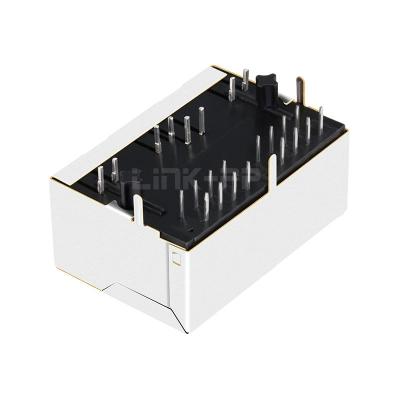 Cina YDS 62F-1207GYDNW2NL Compatibile LINK-PP LPJ26226BENL 10/100 Base-T 8p8c Tab Down Verde/Giallo LED 1x2 Port RJ45 connettore in vendita