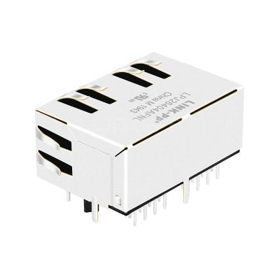 Cina Impulso JX80-0019NL Compatibile LINK-PP LPJ26404AFNL 10/100 Base-T 8p8c Tab Down Verde/Verde LED 1x2 Port RJ45 Jack in vendita