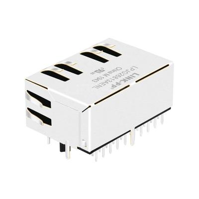 Cina Halo HFJ12-1G01ER-L12RL Compatibile LINK-PP LPJG26813AENL 10/100/1000 Base-T 10p8c Tab Down Verde/Giallo LED 1x2 Port Ethernet RJ45 connettore in vendita