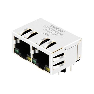 China WE 7499121211 Compatible LINK-PP LPJG26962ABNL 10/100/1000 Base-T Tab Down Green/Yellow LED 1x2 Port Lan Ethernet RJ45 for sale