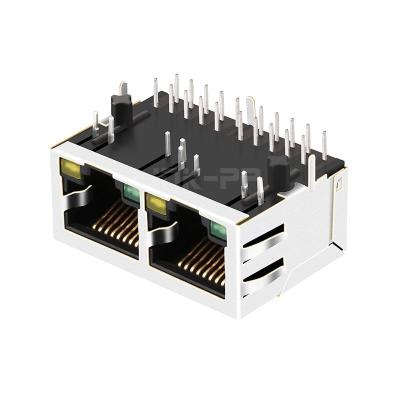 China WE 7499121211 Compatible LINK-PP LPJG26962ABNL 10/100/1000 Base-T Tab Down Green/Yellow LED 1x2 Port Lan Ethernet RJ45 for sale