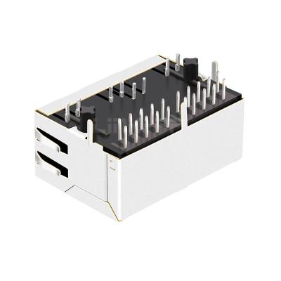 China WE 7499121211 Compatible LINK-PP LPJG26962ABNL 10/100/1000 Base-T Tab Down Green/Yellow LED 1x2 Port Lan Ethernet RJ45 for sale
