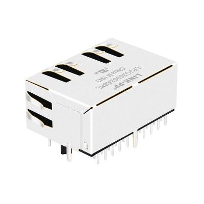 China WE 7499121211 Compatible LINK-PP LPJG26962ABNL 10/100/1000 Base-T Tab Down Green/Yellow LED 1x2 Port Lan Ethernet RJ45 for sale