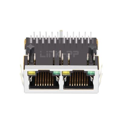 Cina Hanrun HR911261C Compatibile LINK-PP LPJG26806ABNL 10/100/1000 Base-T Tab Down Verde/Giallo LED 1x2 Port Lan RJ45 Connessione in vendita