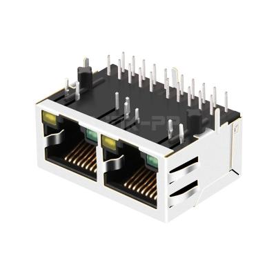 Cina Hanrun HR911261C Compatibile LINK-PP LPJG26806ABNL 10/100/1000 Base-T Tab Down Verde/Giallo LED 1x2 Port Lan RJ45 Connessione in vendita
