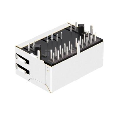 Cina Hanrun HR911261C Compatibile LINK-PP LPJG26806ABNL 10/100/1000 Base-T Tab Down Verde/Giallo LED 1x2 Port Lan RJ45 Connessione in vendita