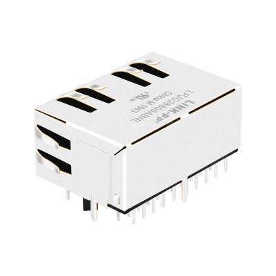 Cina Hanrun HR911261C Compatibile LINK-PP LPJG26806ABNL 10/100/1000 Base-T Tab Down Verde/Giallo LED 1x2 Port Lan RJ45 Connessione in vendita