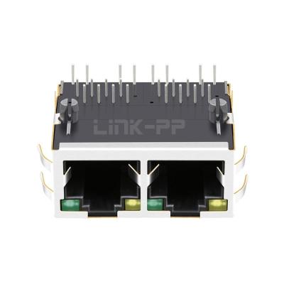 中国 LPJ21028AGNL 10/100 ベース-T タブアップ 1x2 ポート RJ45 マグネットコネクタ 販売のため