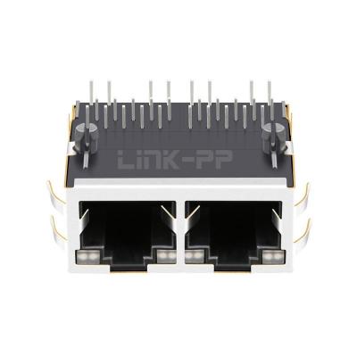 中国 LPJG27305A47NL 10/100/1000 ベース-T タブアップ 1x2 ポート RJ45 モジュール式ジャック 販売のため