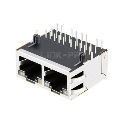 中国 LPJG27305A47NL 10/100/1000 ベース-T タブアップ 1x2 ポート RJ45 モジュール式ジャック 販売のため