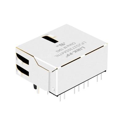中国 LPJG27305A47NL 10/100/1000 ベース-T タブアップ 1x2 ポート RJ45 モジュール式ジャック 販売のため