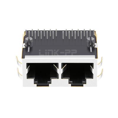 中国 LPJG27331CNL 10/100/1000 ベース-T リードなし 1x2 ポート RJ45 モジュール式ジャック 販売のため