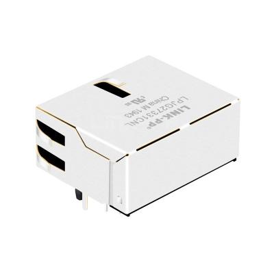中国 LPJG27331CNL 10/100/1000 ベース-T リードなし 1x2 ポート RJ45 モジュール式ジャック 販売のため