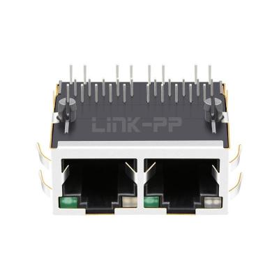 中国 LPJG27395A53NL 10/100/1000 ベース-T リードなし 1x2 ポート RJ45 モジュール式ジャック 販売のため