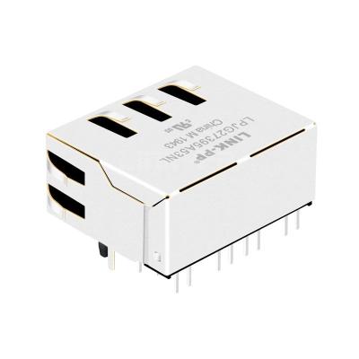 中国 LPJG27395A53NL 10/100/1000 ベース-T リードなし 1x2 ポート RJ45 モジュール式ジャック 販売のため
