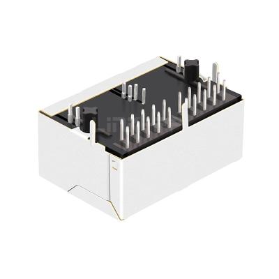 中国 パルス JXD1-2016NL 互換 LINK-PP LPJG29864BANL-2 10/100/1000 ベース-T タブアップ 黄色/緑色 LED 1x2 ポート RJ45 ネットワーク 販売のため