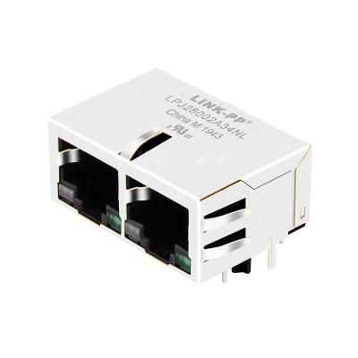 Cina LPJ28002A34NL 10/100 Base-T Tab Up Verde/verde LED 1x2 Port RJ45 connettore FastJacks in vendita