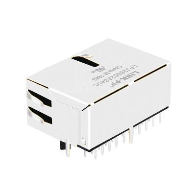 中国 LPJ28002A34NL 10/100 ベース-T タブアップ グリーン/グリーン LED 1x2 ポート RJ45 コンネクタ ファストジャック 販売のため