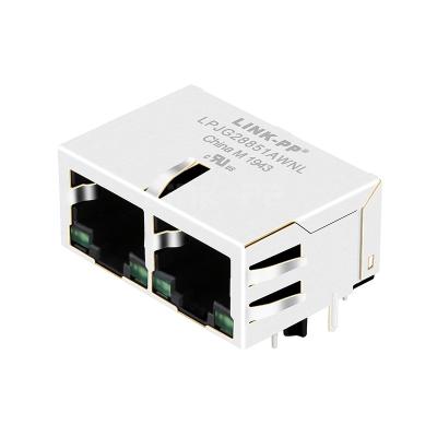 Cina LPJG28851AWNL 10/100/1000 Base-T Tab Up Verde/Verde LED 1x2 Port RJ45 Jack magnetici in vendita