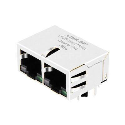 Cina LPJG29837AINL 10/100/1000 Base-T Tab Up Giallo&Verde/Verde LED 1x2 Port RJ45 FastJacks in vendita