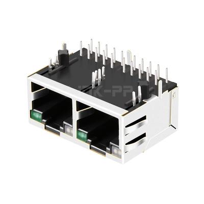Cina LPJG29837AINL 10/100/1000 Base-T Tab Up Giallo&Verde/Verde LED 1x2 Port RJ45 FastJacks in vendita