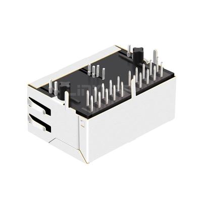 Cina LPJG29837AINL 10/100/1000 Base-T Tab Up Giallo&Verde/Verde LED 1x2 Port RJ45 FastJacks in vendita