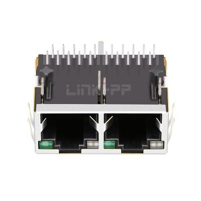 Cina LPJG29837AINL 10/100/1000 Base-T Tab Up Giallo&Verde/Verde LED 1x2 Port RJ45 FastJacks in vendita
