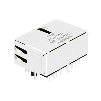 中国 LPJ28193A28NL 10/100 Base-T Tab Up グリーン/イエロー LED 1x2 ポート イーサネット RJ45 コンネクタ 販売のため