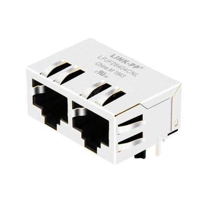 Cina LPJF26404CNL 10/100 Base-T 1x2 Port RJ45 Jack Magnetics Tab Down Senza LED in vendita