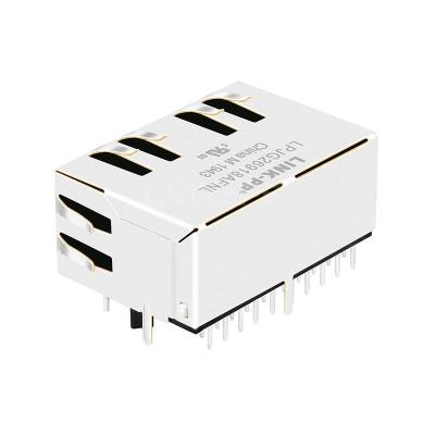 Cina LPJG26918AFNL 100/1000 Base-T 10p8c Tab Down Verde/Verde LED 1x2 Port RJ45 connettore in vendita
