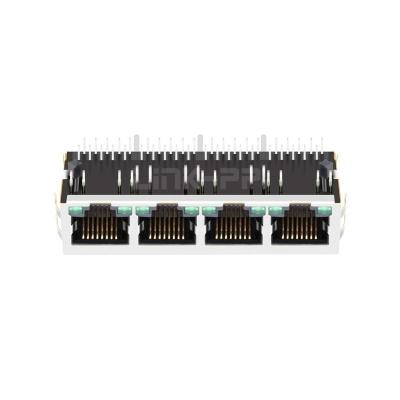 中国 XFMRC XFG1-IB1OOJM-CLxu4MS 互換LINK-PP LPJG46813AFNL 10/100/1000 ベース-T タブ ダウン グリーン/グリーン LED 1x4 ポート LAN イーサネット RJ45 販売のため