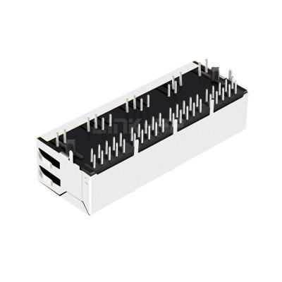 中国 XFMRC XFG1-IB1OOJM-CLxu4MS 互換LINK-PP LPJG46813AFNL 10/100/1000 ベース-T タブ ダウン グリーン/グリーン LED 1x4 ポート LAN イーサネット RJ45 販売のため