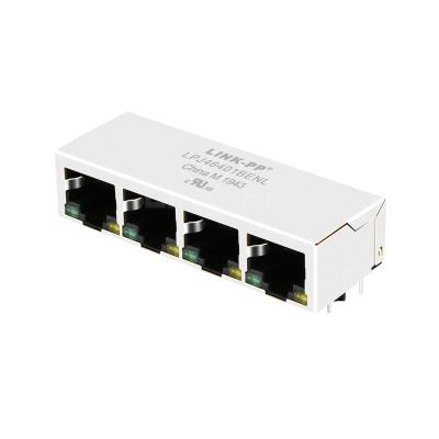中国 ハンラン HR931402AE 互換LINK-PP LPJ46401BENL 10/100 ベース-T 1x4 ポート RJ45 ジャック マグネティクス タブダウン 緑/黄色 LED 販売のため