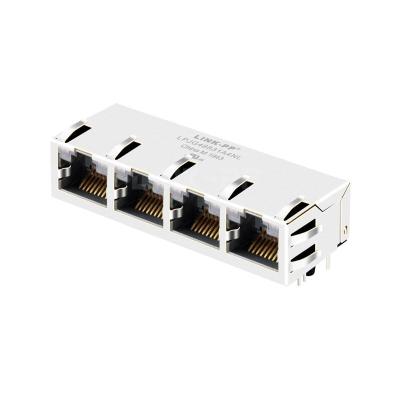 中国 Tyco 1840528-6 互換LINK-PP LPJG48831A4NL 10/100/1000 ベースTタブアップ グリーン&イエロー/グリーン&イエロー LED 1x4 ポートフィルターコネクタモジュール 販売のため