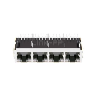 中国 Tyco 1840528-6 互換LINK-PP LPJG48831A4NL 10/100/1000 ベースTタブアップ グリーン&イエロー/グリーン&イエロー LED 1x4 ポートフィルターコネクタモジュール 販売のため