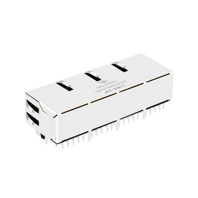 中国 XFMRC XFGIG8NA-CTGxu4-4M コンパティブル LINK-PP LPJG49883AHNL 1000 ベース-T 1x4 ポート RJ45 Pcb ジャックタブアップ グリーン/イエロー LED 販売のため