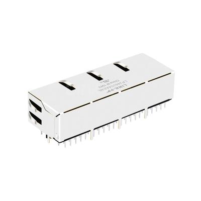 中国 パルスJ8064D648ANL コンパティブル LINK-PP LPJ46204AENL 10/100 ベース-T タブダウン グリーン/イエロー LED 1x4 ポート 統合磁気ジャック 販売のため